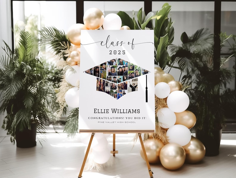 Graduation Photo Collage Canva Template, Class of 2025, Custom ...
