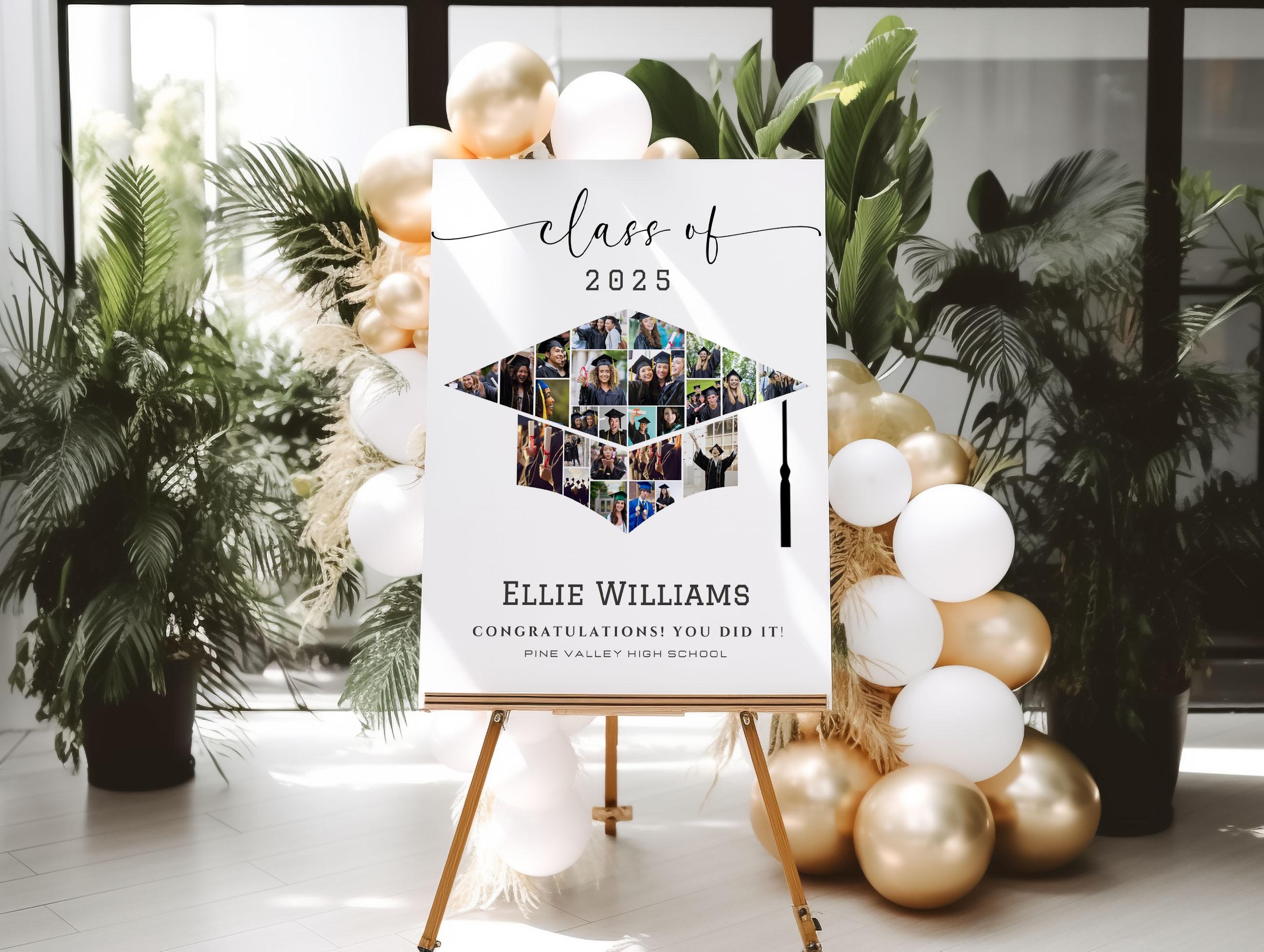 Graduation Photo Collage Canva Template, Class of 2025, Custom ...