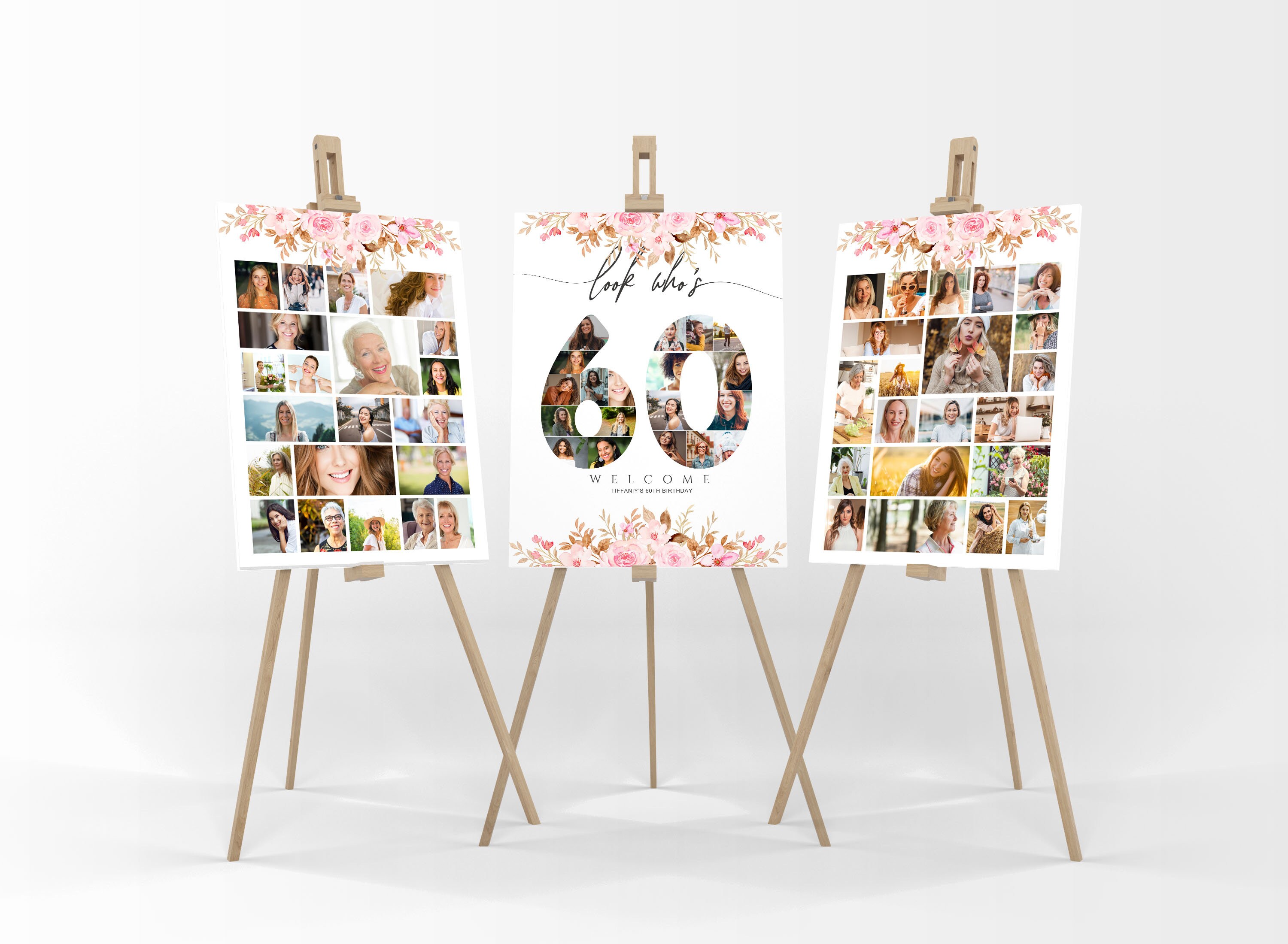 60th Birthday Photo Collage Poster Bundle TEMPLATE, Look Who's 60 ...