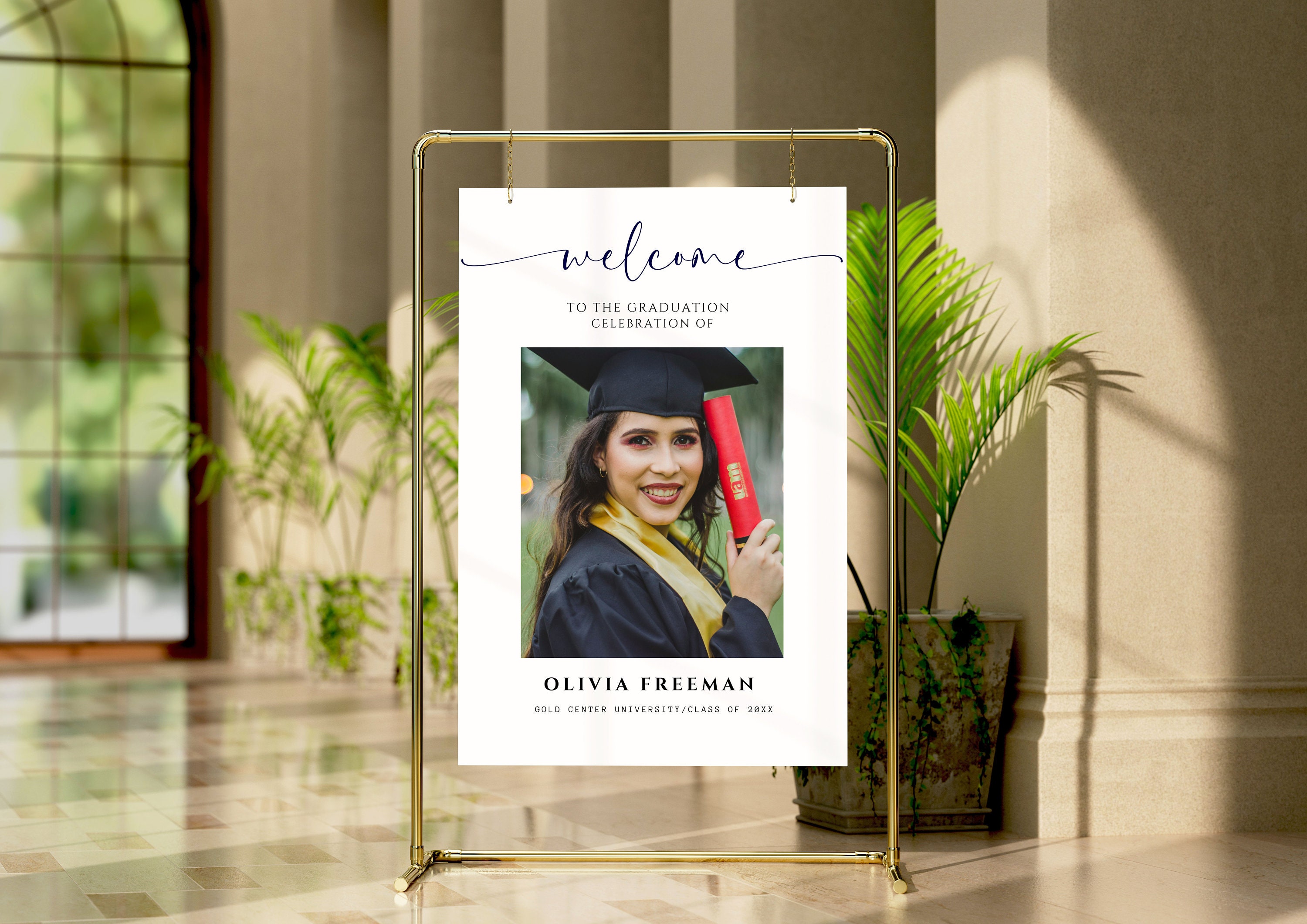 Graduation Party Welcome Sign Template, Modern Minimalist Party ...
