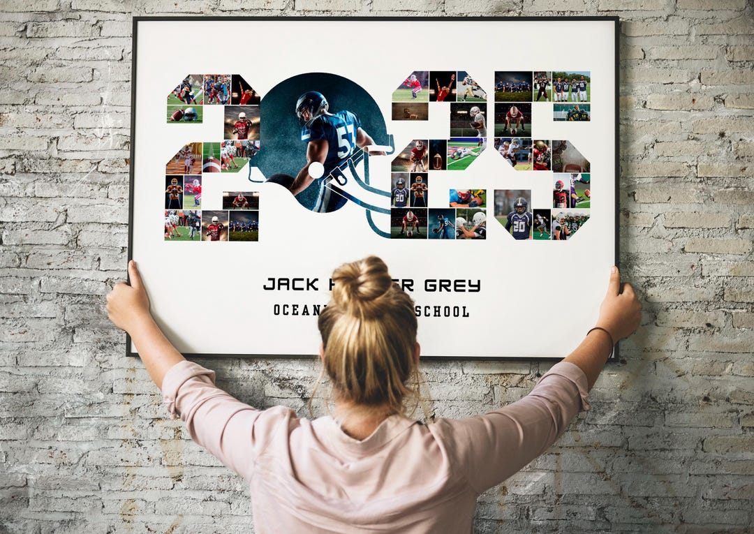 2025 American Football Photo Collage Template, Custom 2025 Football ...