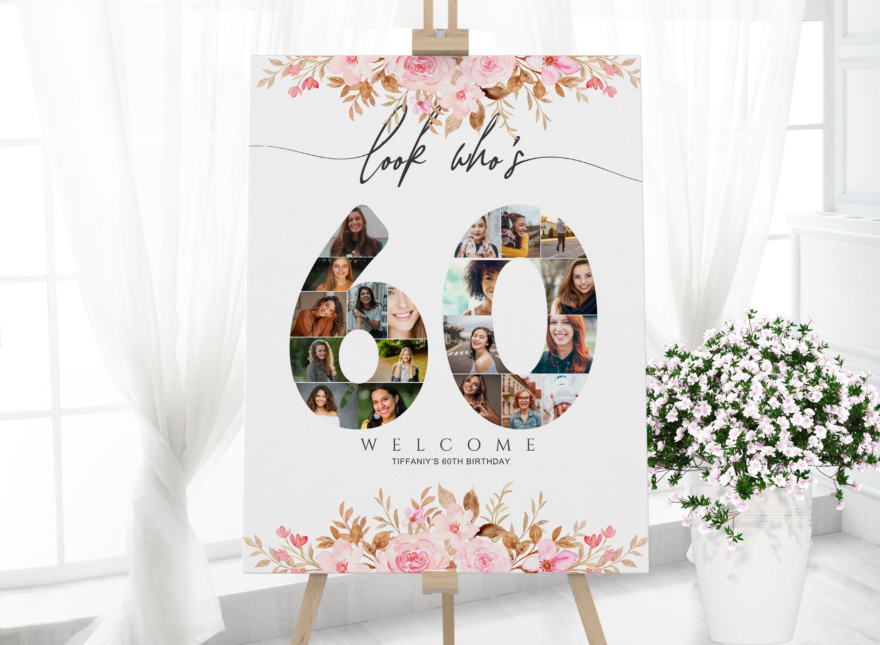 60th Birthday Photo Collage Poster Bundle TEMPLATE, Look Who's 60 ...