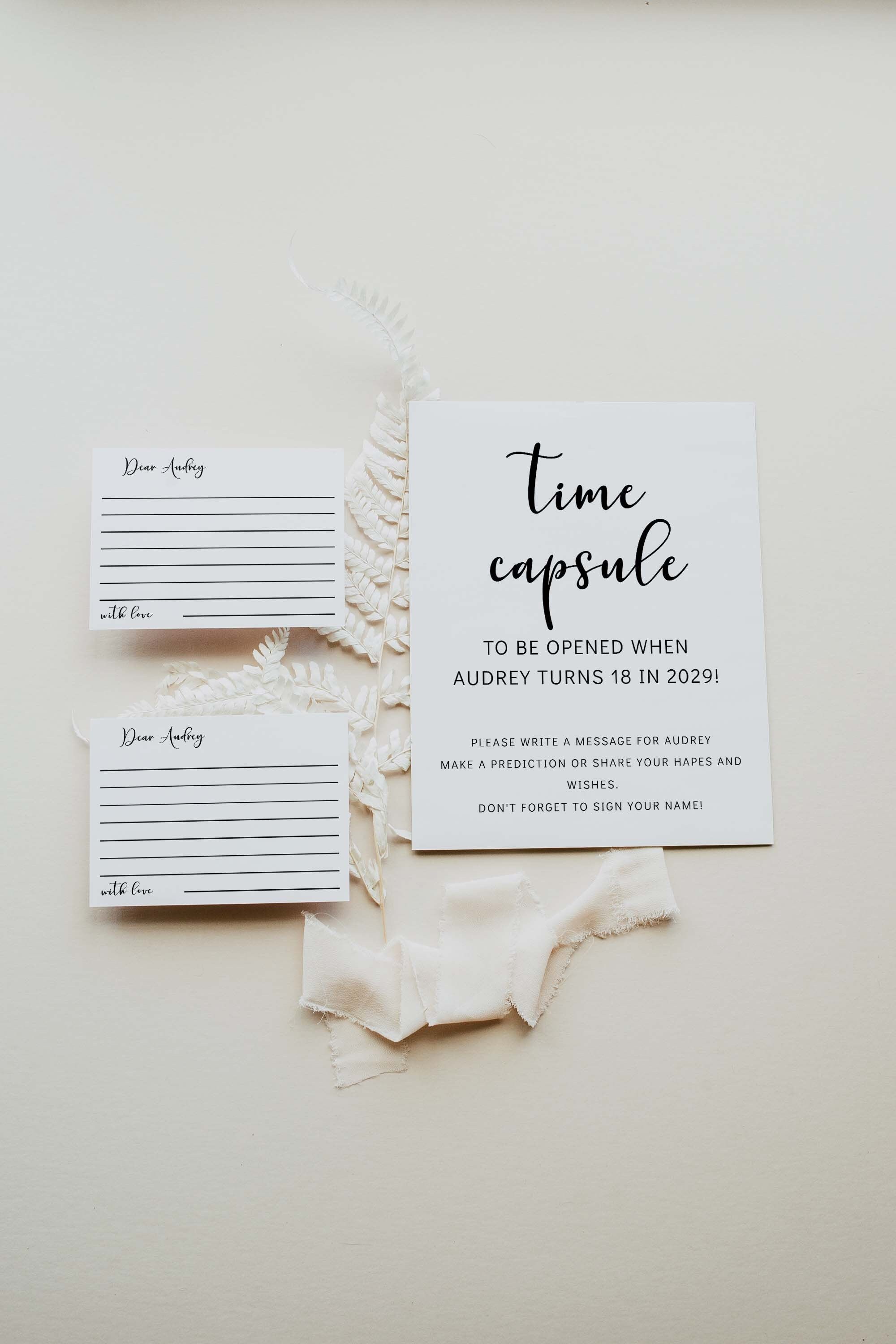 Time Capsule Template Time Capsule First Birthday Time | Etsy