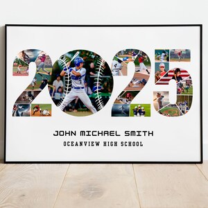Personalized Baseball Photo Collage, Class of 2025 Senior Gift ...