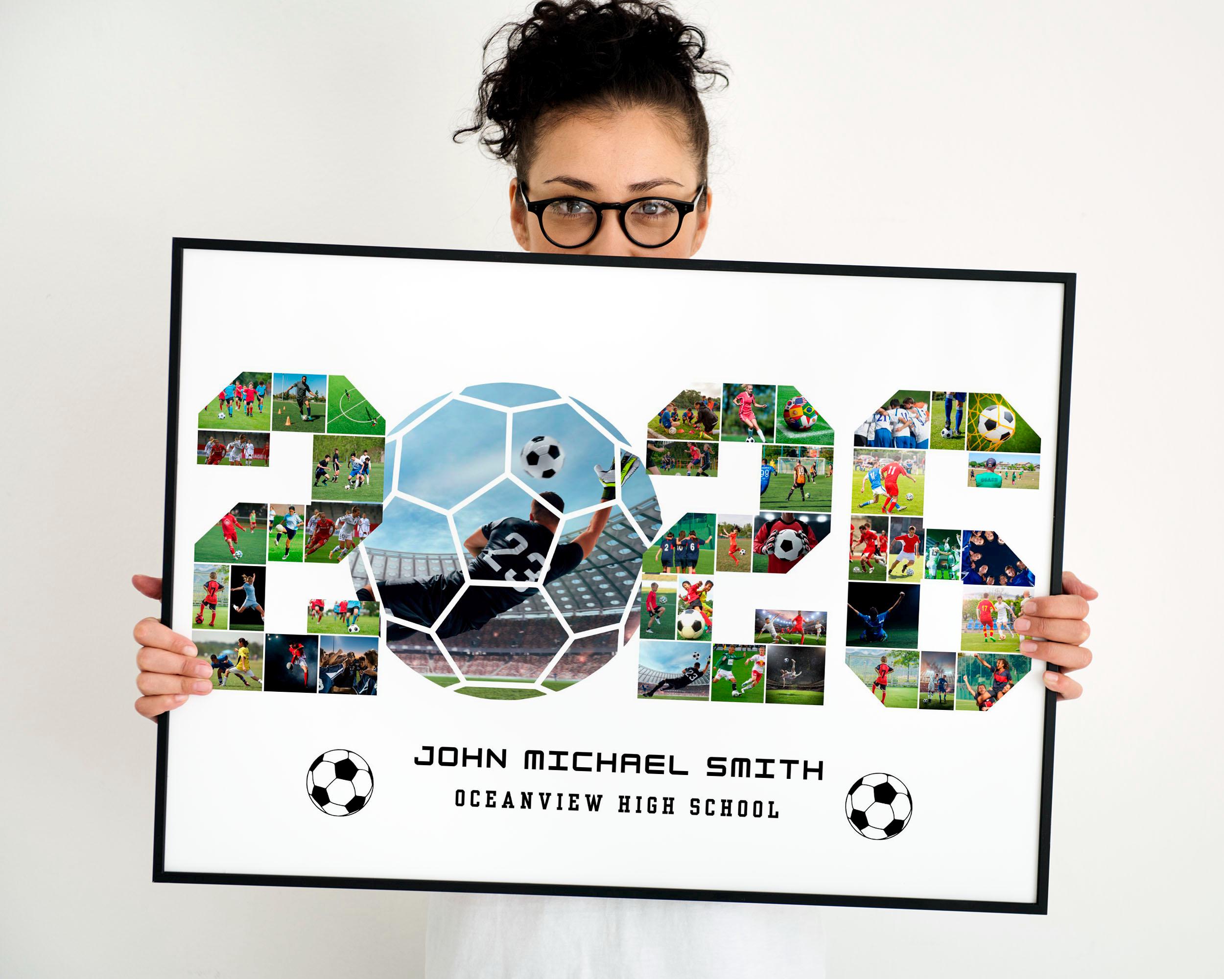 Personalized Soccer Photo Collage, Class of 2026 Senior Gift, Soccer ...