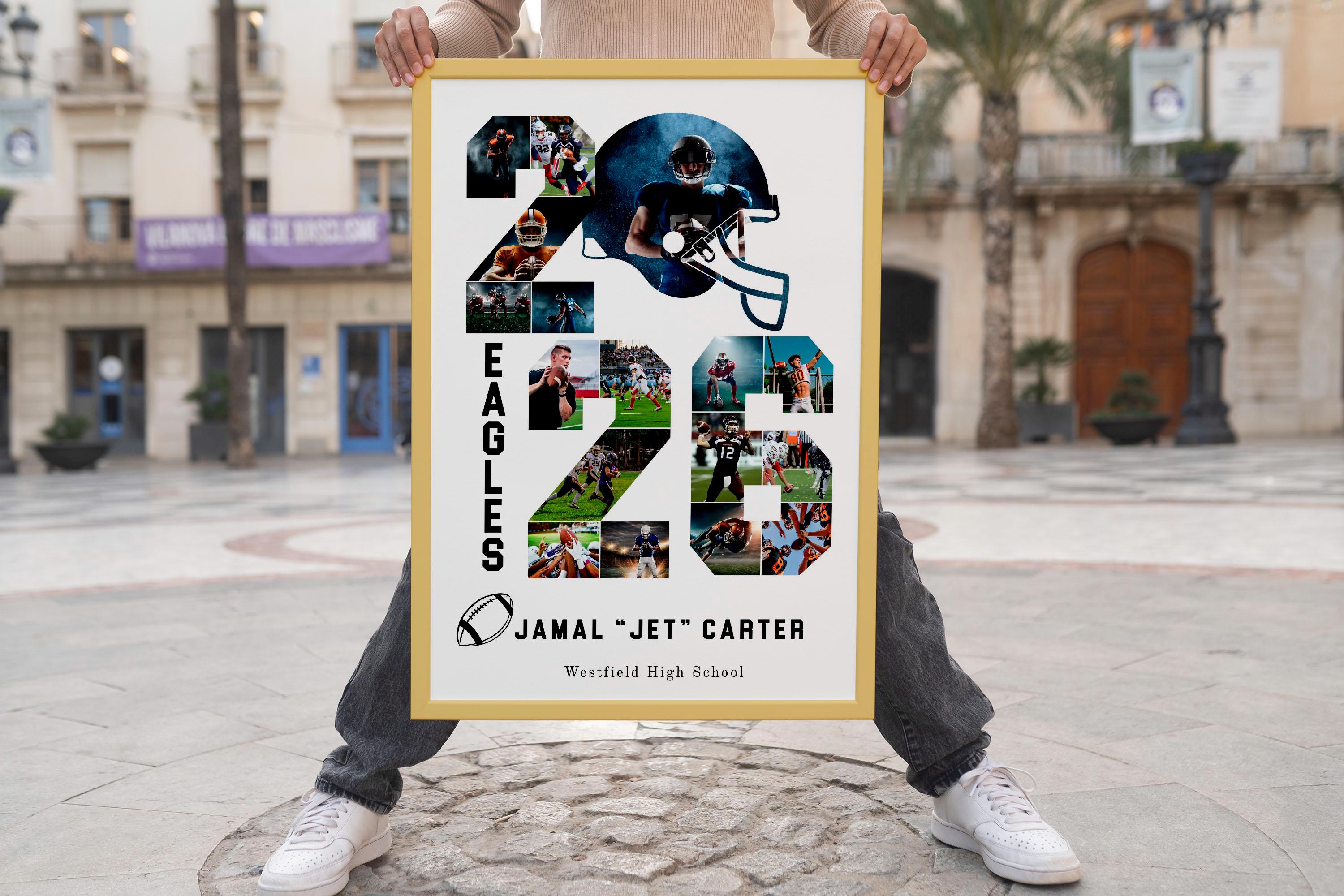Senior 2026 Football Photo Collage Template, Football Picture, 2026 ...