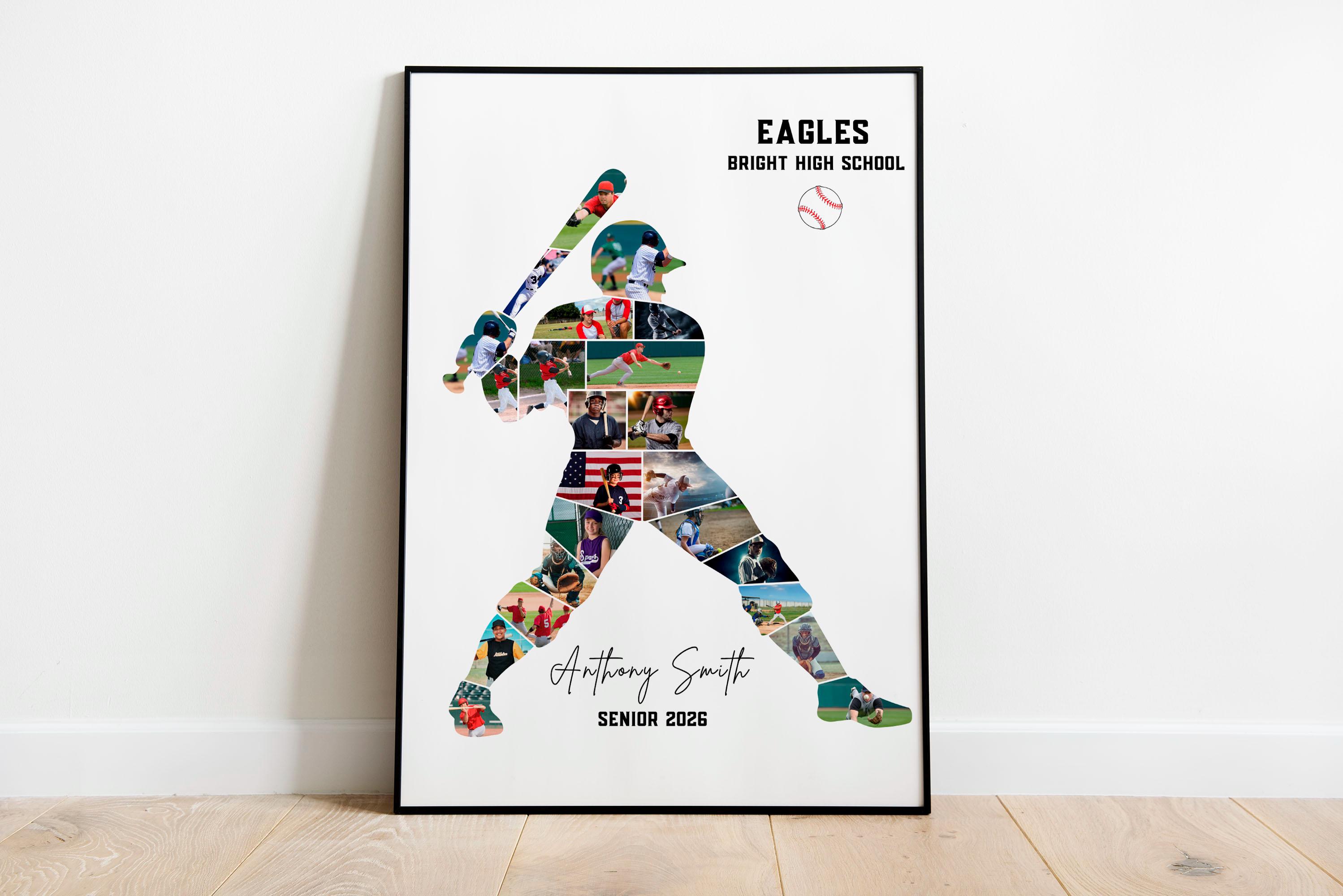 Baseball Senior Photo Collage Canva Template, Custom Baseball Poster ...
