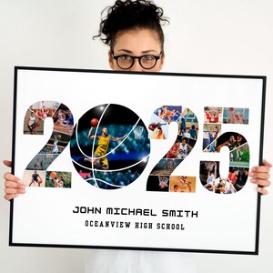 Personalized 2025 Basketball Senior Night Collage | Graduation ...