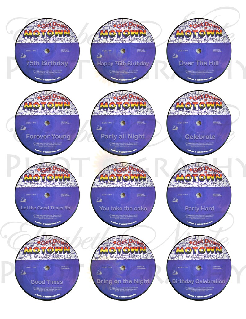 75th BDAY Motown Sticker Designs 24 Count - Etsy