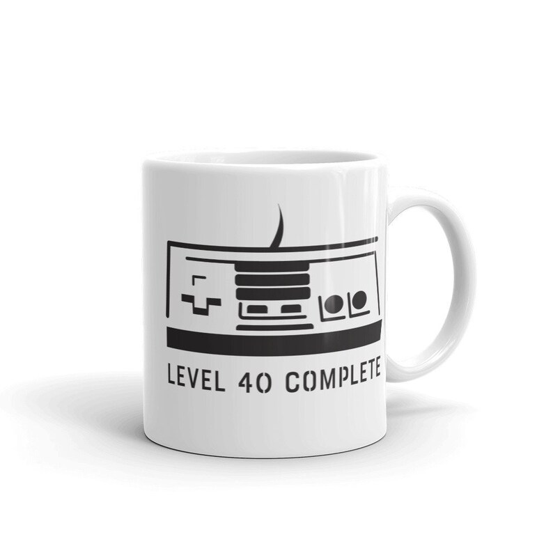 Level 40 Complete Mug, 40th Birthday Present, Video Game Controller Mug ...
