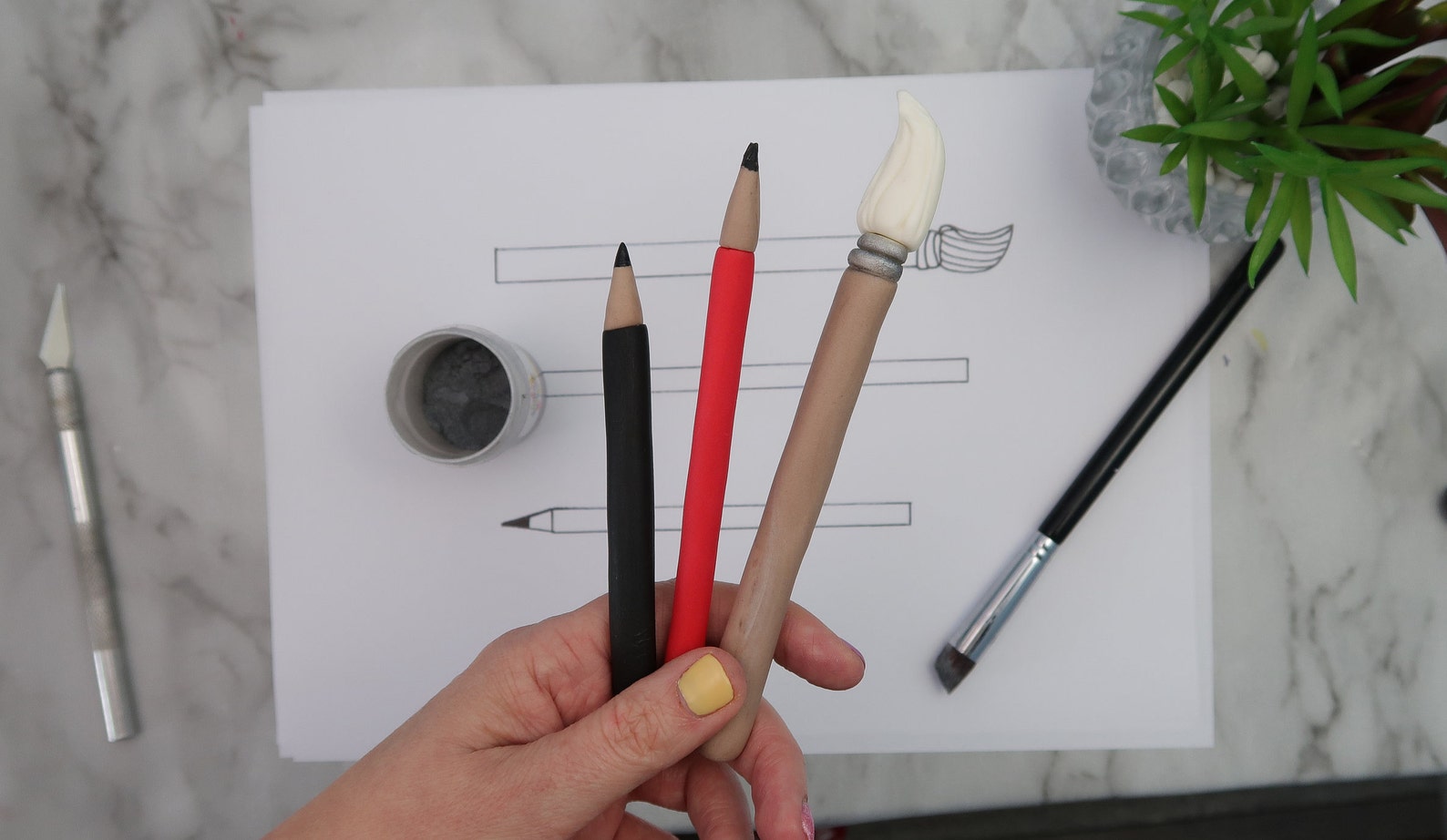 Art Artist Cake Topper Tutorial Templates PDF Pattern Set | Etsy