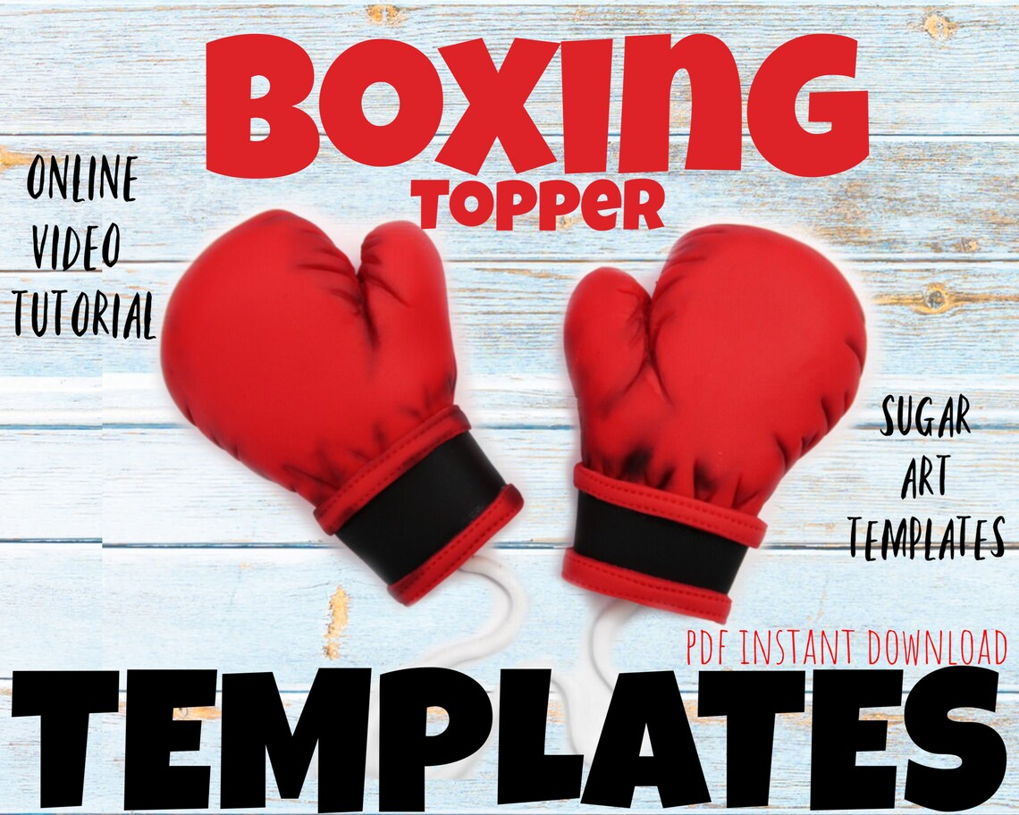 BOXING GLOVES Cake Topper Tutorial Templates Boxing Cake | Etsy