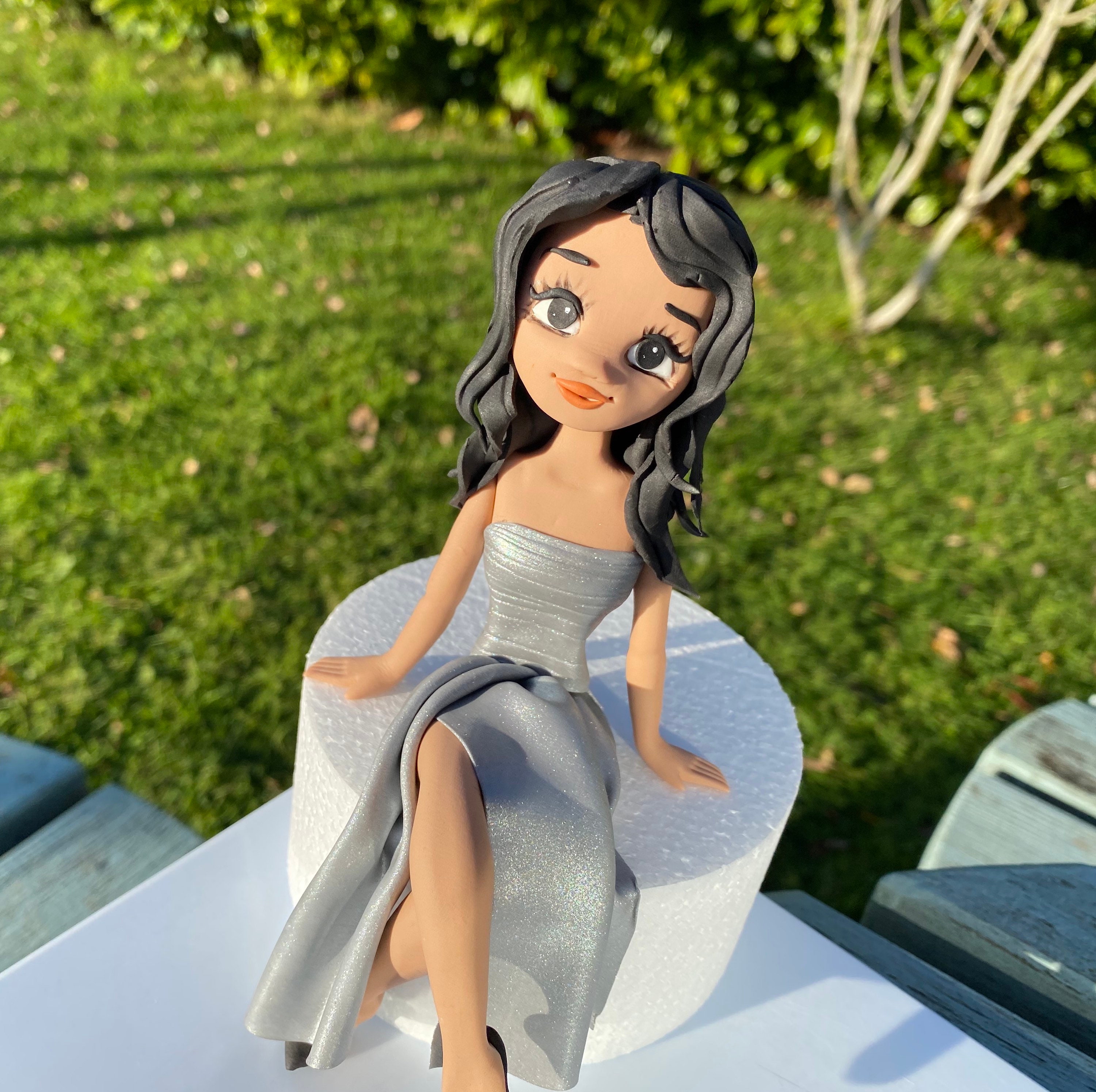 Girl Cake Topper custom cake topper fondant girl | Etsy