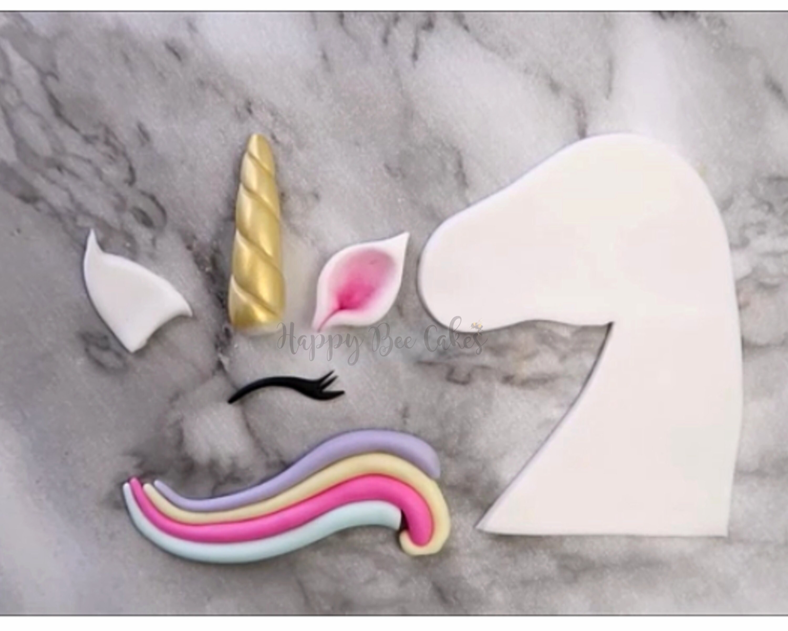 UNICORN Cake Topper Tutorial Templates Unicorn Cake | Etsy