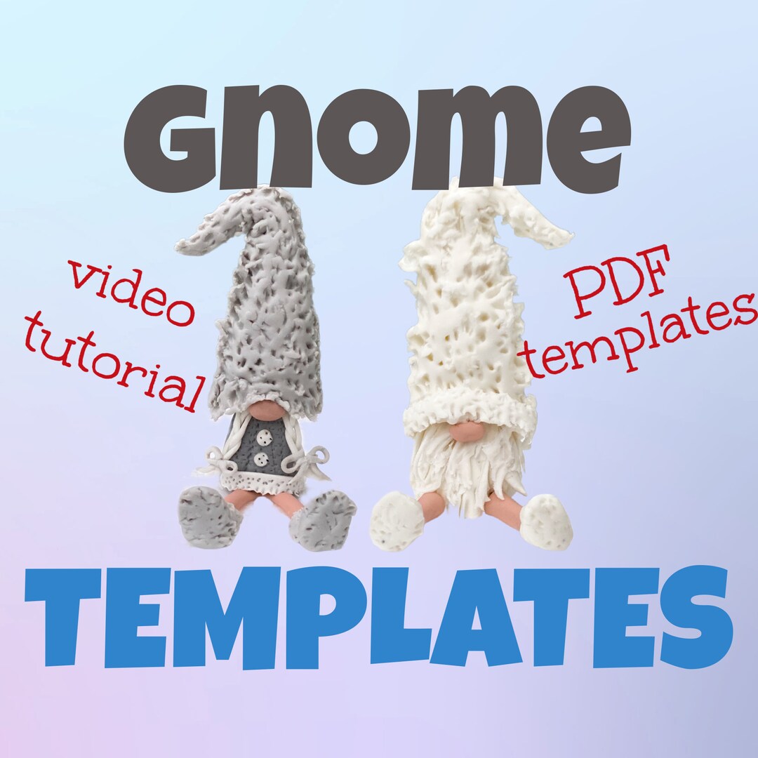 GNOME GONK Cake Topper Tutorial Templates, Cake Decorating Template ...