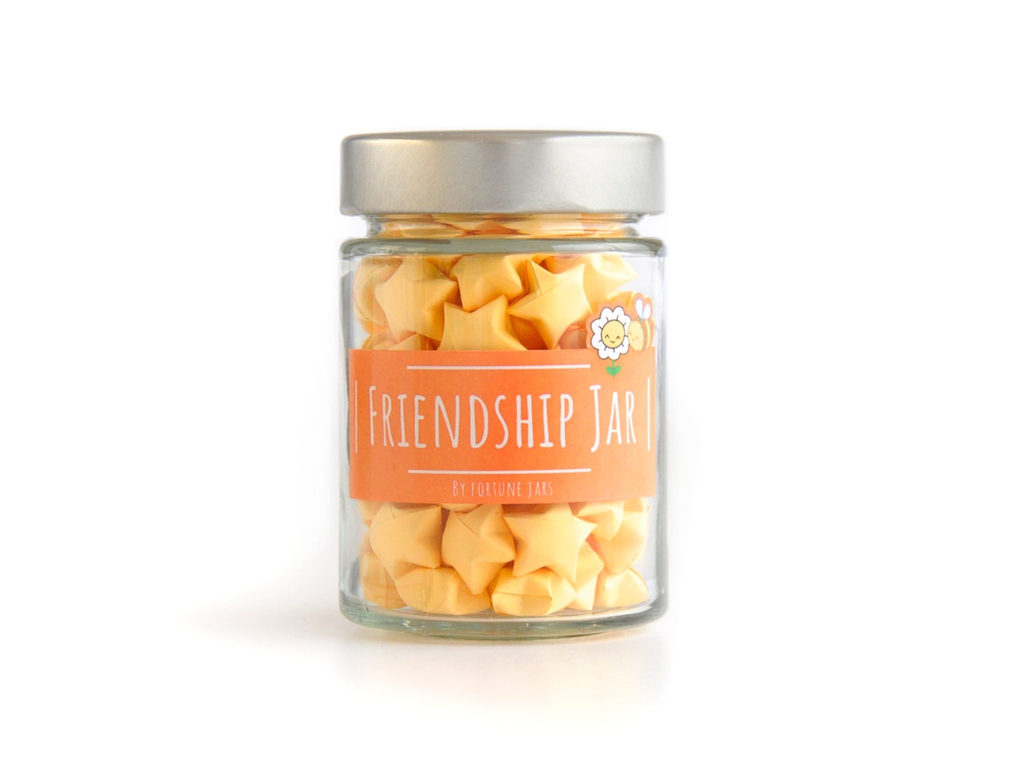 Friendship Jar, Paper Stars in a With Quotes for Friends, Work ...