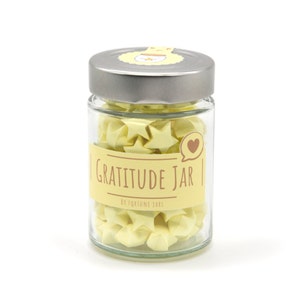 Gratitude Jar With Quotes and Reminders in Paper Stars to Encourage ...