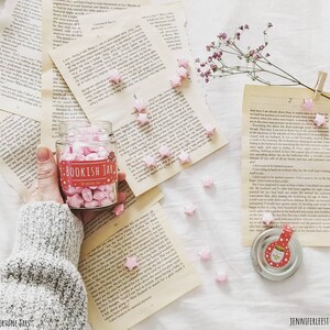 Bookish Paper Stars With Book Quotes in a Jar, Origami Folded Stars ...