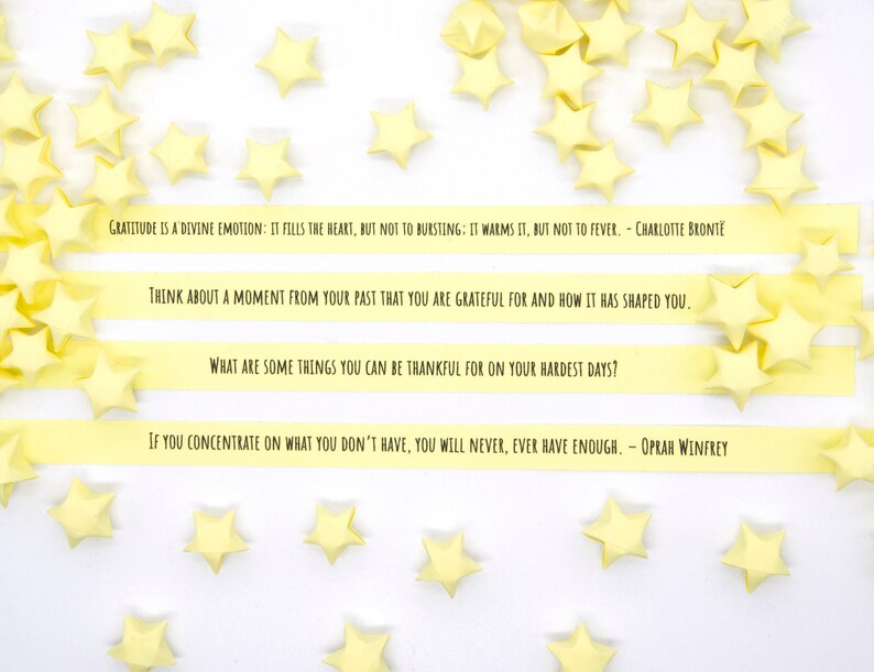 Gratitude Jar: Paper Stars With Inspiring Quotes & Reminders to ...