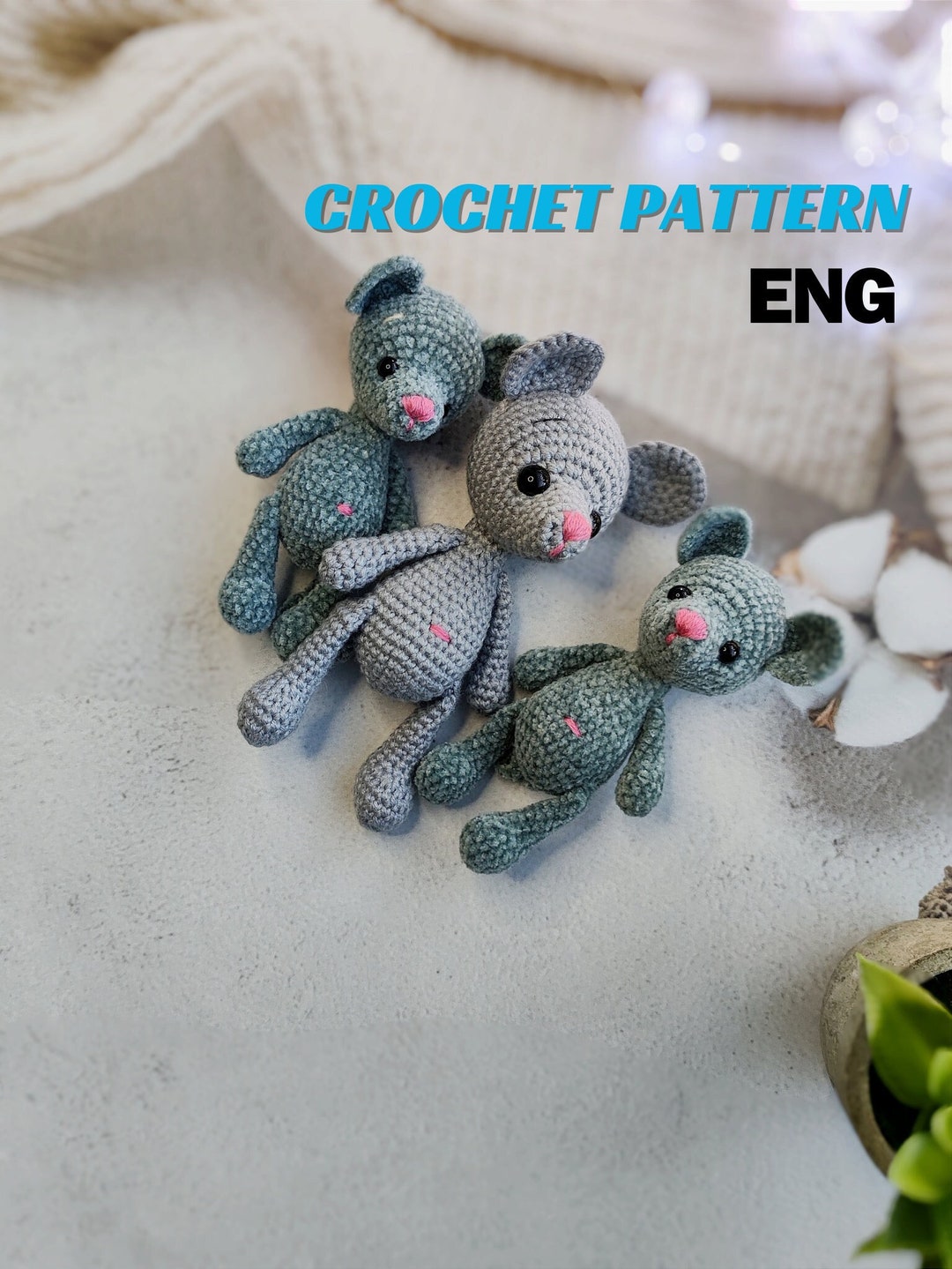 Mouse Crochet Pattern,little Mouse Crochet Pattern,amigurumi Mouse ...