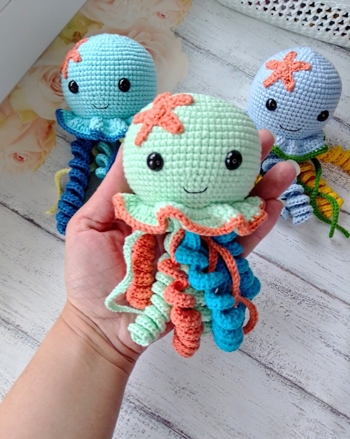 Crochet Jellyfish Handmade. Cute Toy Jellyfish. Toy Jellyfish - Etsy