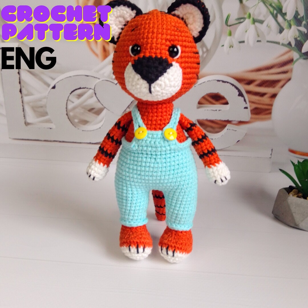 Crochet Tiger Pattern, Amigurumi Tiger Plush Pattern, Crochet Tiger ...