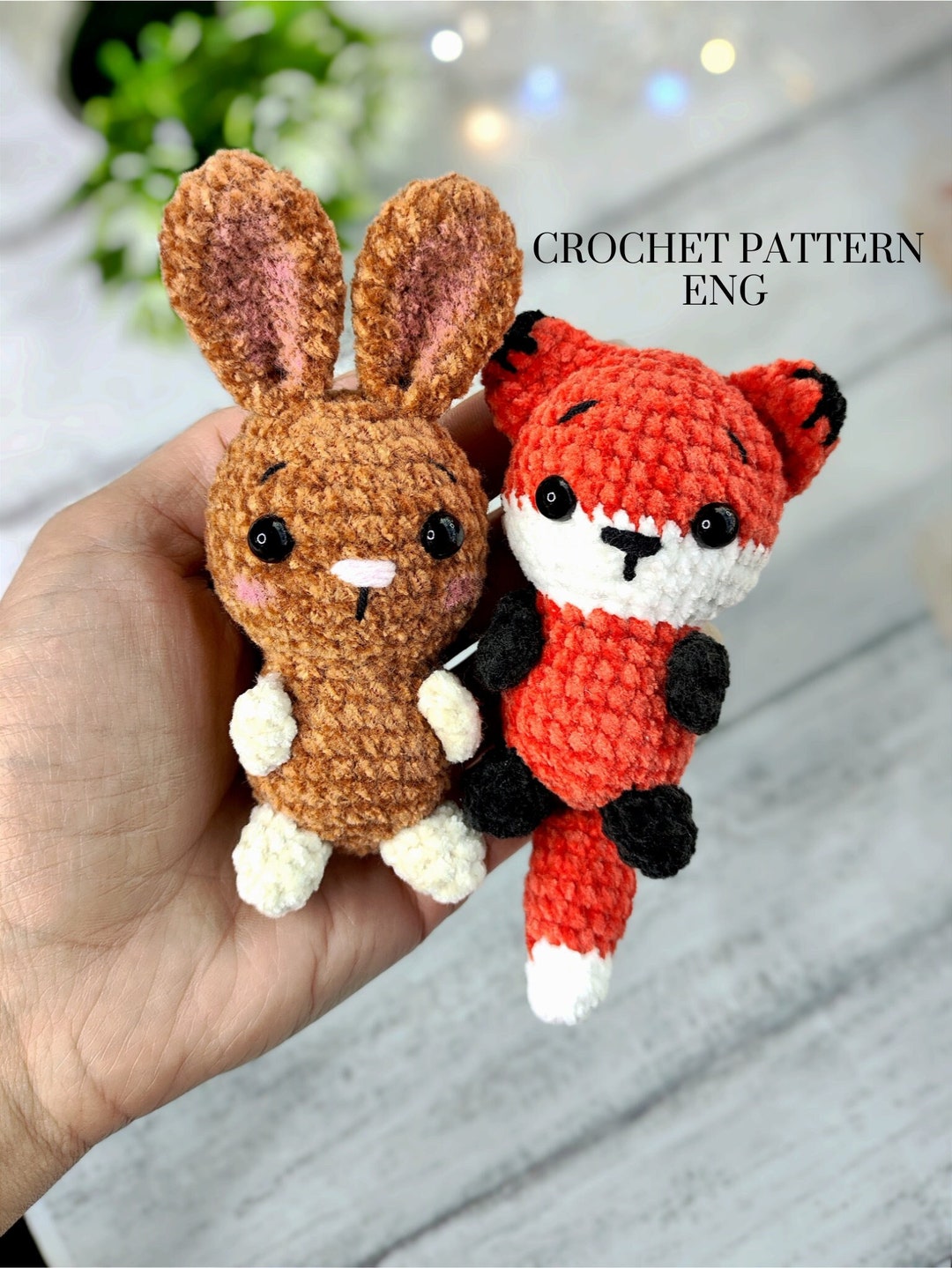 Bunny and Fox Crochet Patterns,amigurumi Fox and Bunny Patterns ...