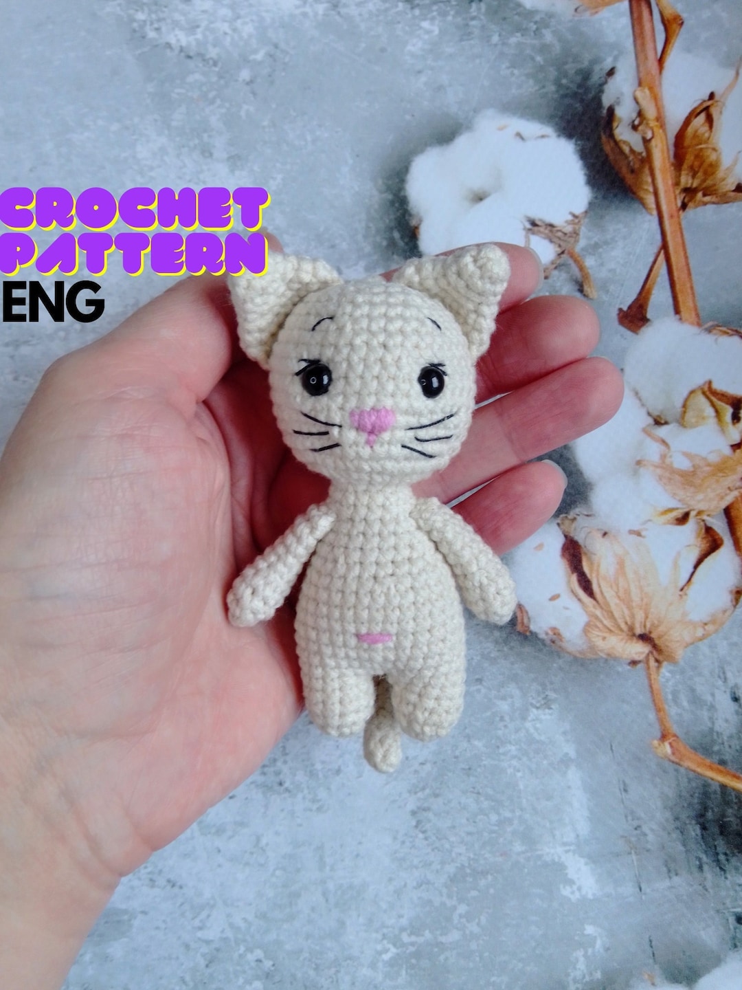 Kitten Crochet Pattern, Little Crochet Cat. Crochet Cat Pattern ...