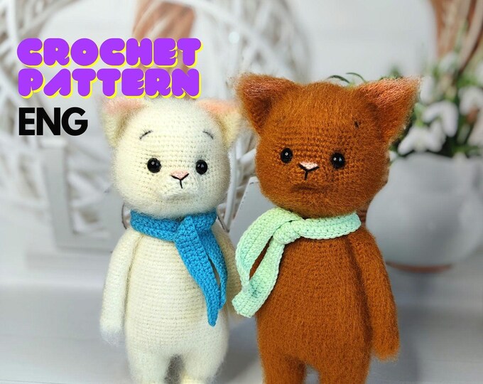 Crochet Cat Pattern, Cat Amigurumi Pattern, Crochet Cream Cat Pattern ...
