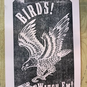 Birdwatching Poster / Vandercook Letterpress Print / 10x16" - Multiple ...