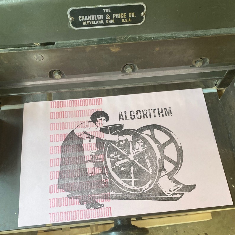 Algorithm Print / Hit and Miss Engine / Vandercook Poster / Block ...