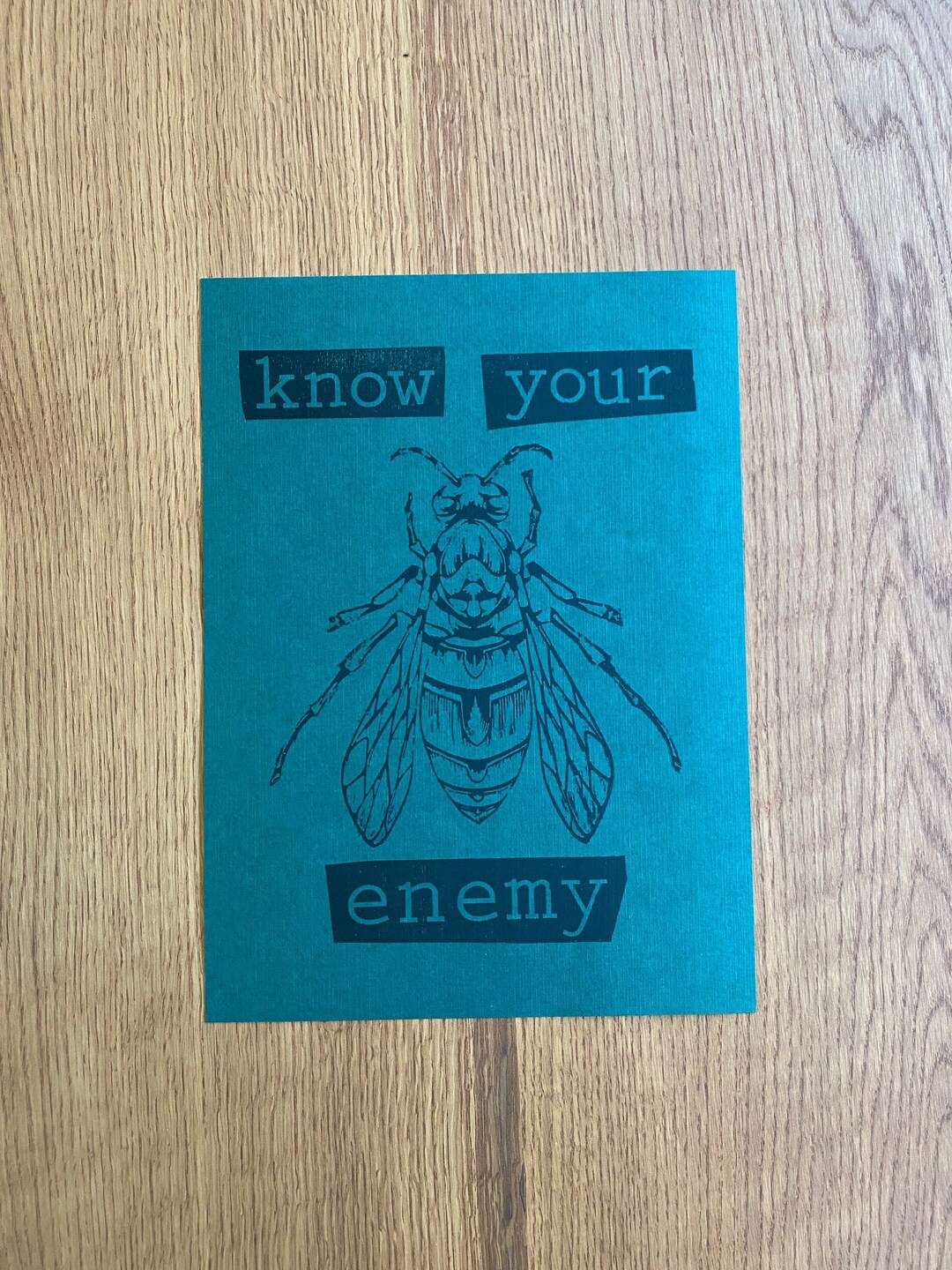 Know Your Enemy Vandercook Print / Wasp Poster / RATM Inspired Art ...