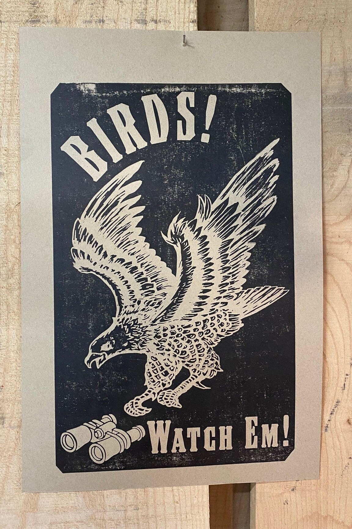 Birdwatching Poster / Vandercook Letterpress Print / 10x16" - Multiple ...