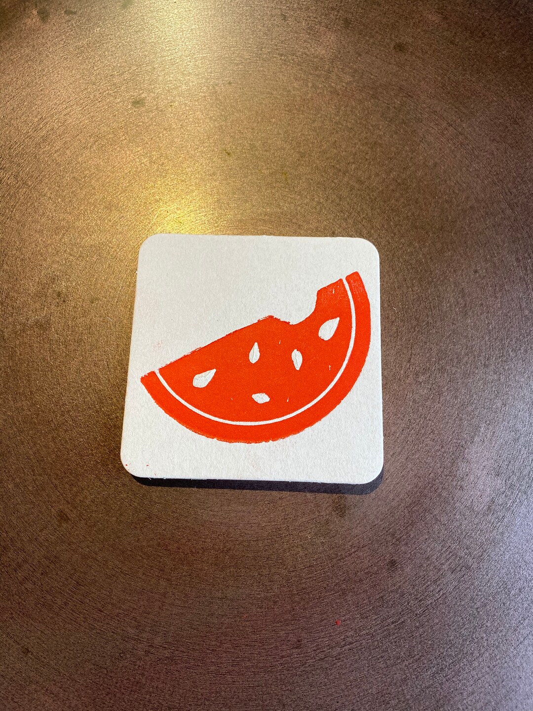 Watermelon Coasters / Letterpress Paper Coasters / Block Printing ...