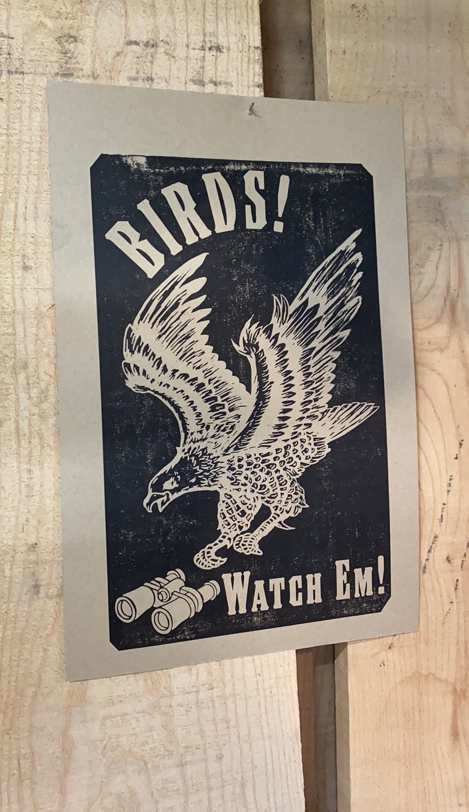 Birdwatching Poster / Vandercook Letterpress Print / 10x16" - Multiple ...