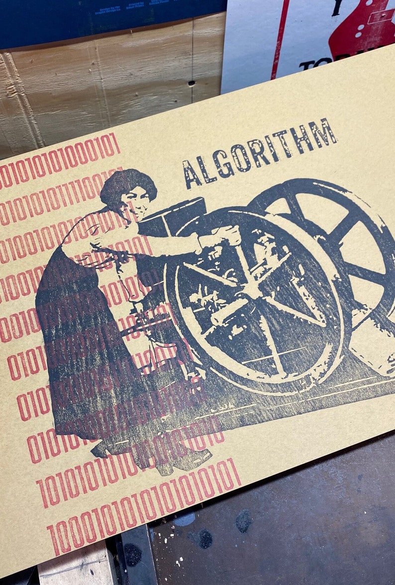 Algorithm Print / Hit and Miss Engine / Vandercook Poster / Block ...