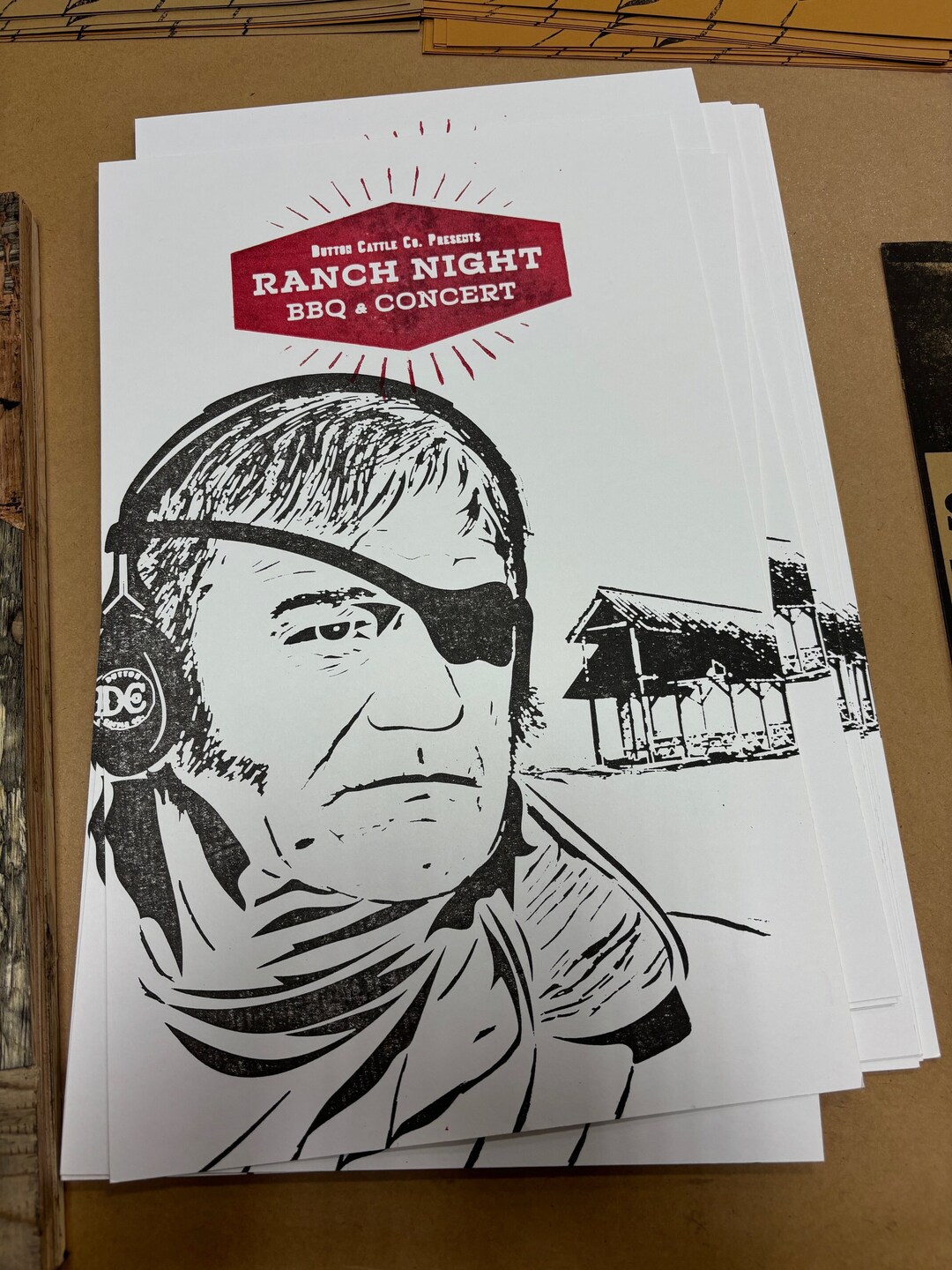 Dutton Ranch Night Posters / Letterpress Paper Prints / Ranch Night ...