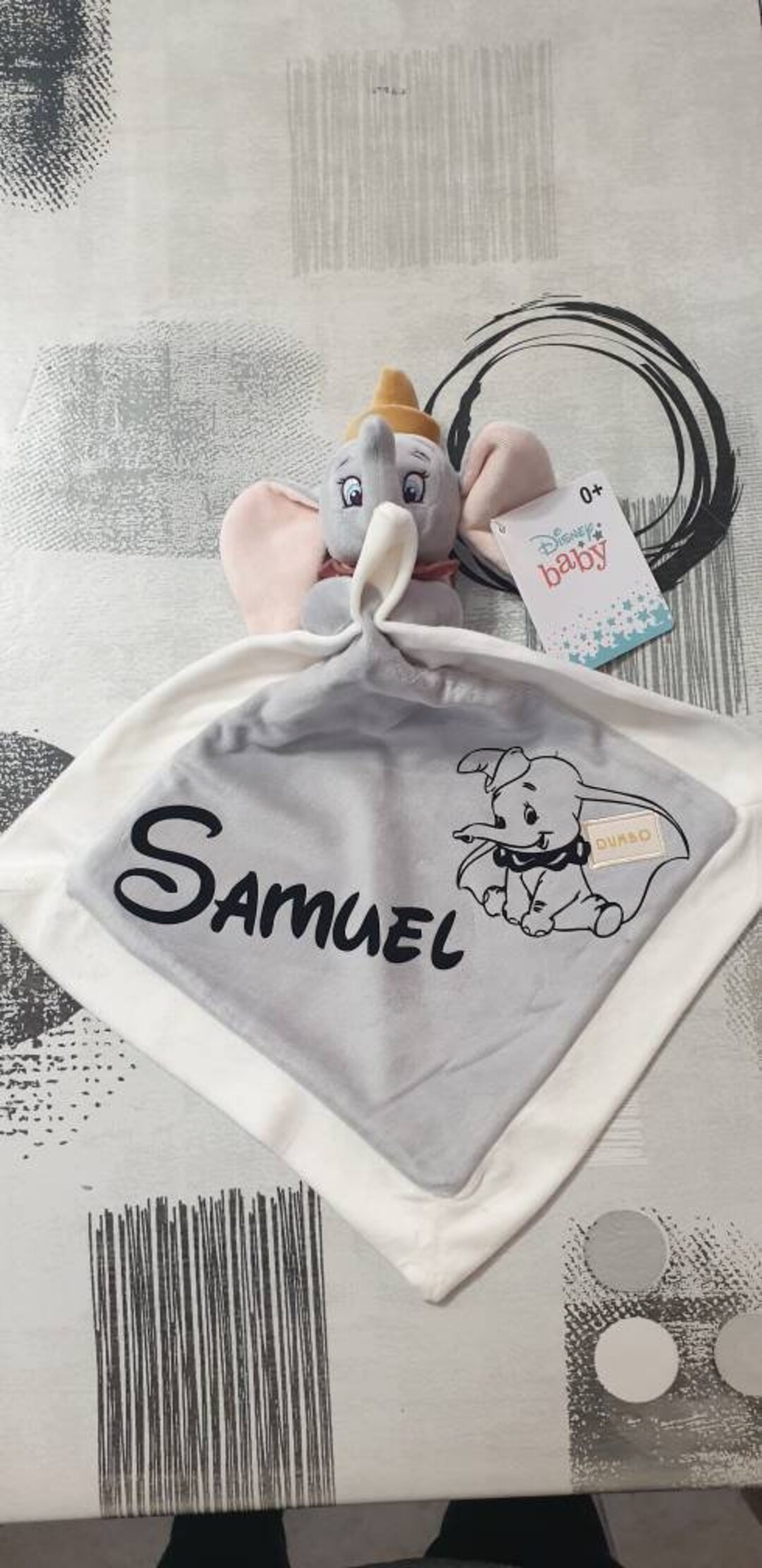 Dumbo Comforter With a Brown Hat and Collar Personalized With a First ...