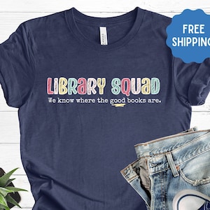Librarian Shirt Library Para T-shirt Library Squad T-shirt - Etsy