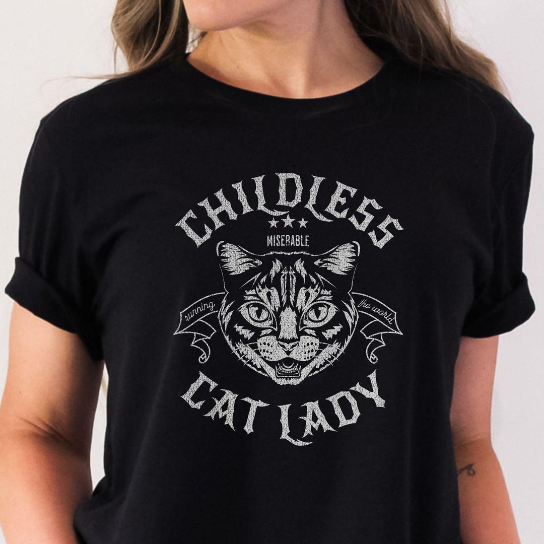 Childless Cat Lady Shirt, Rocker Tee, Vote 2024, Feminist Voting Shirt ...