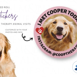 Personalized Therapy Dog Stickers: Custom Photo Roll Stickers - Etsy