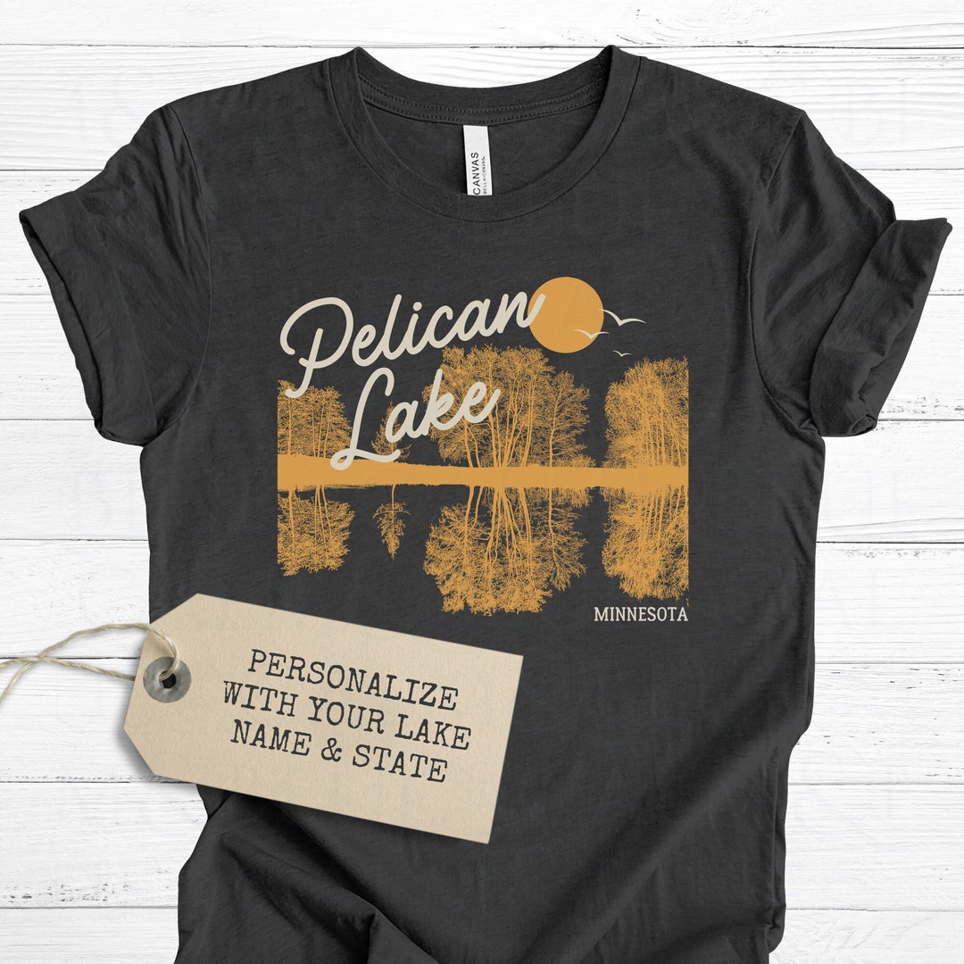 Personalized Lake T-shirt: Retro Lake Scene Cabin Tee - Etsy