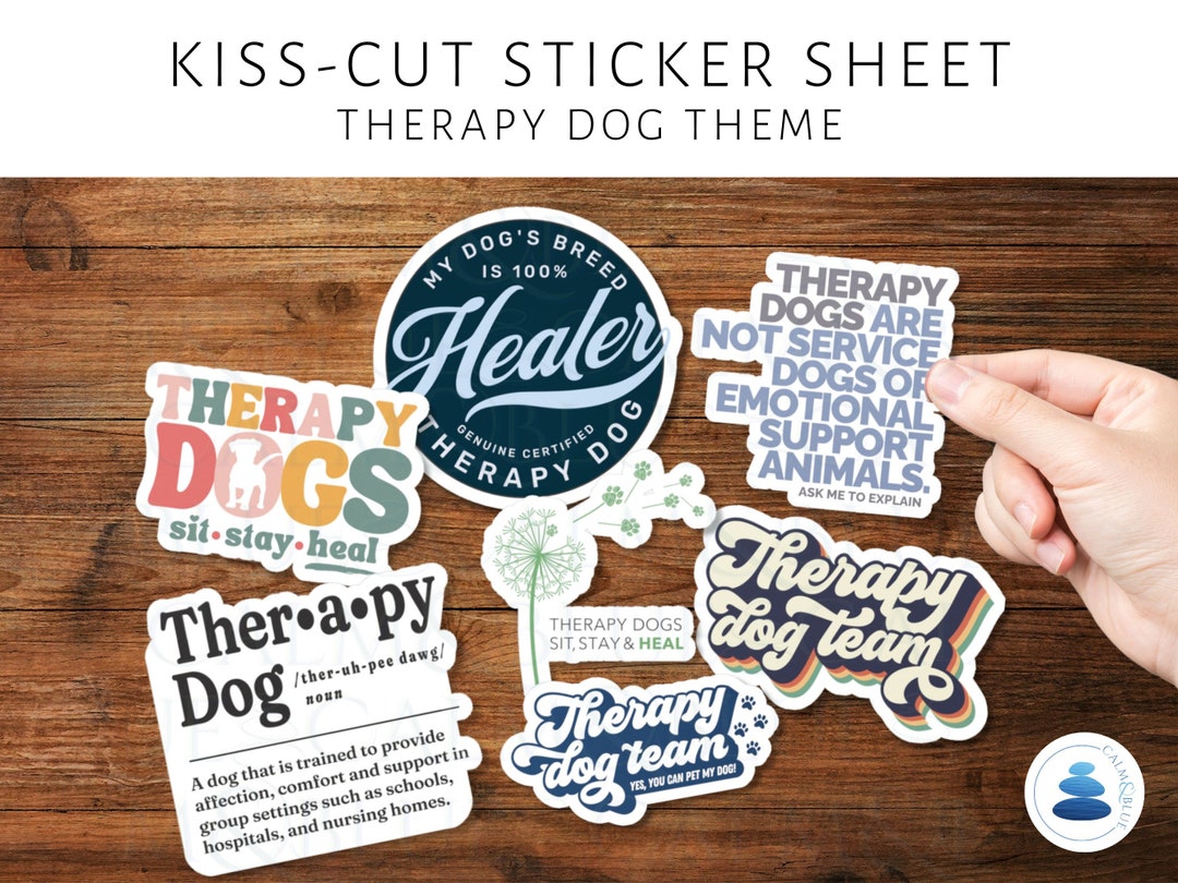 Therapy Dog Sticker Set: Kiss-cut Vinyl Decals for Water Bottles - Etsy