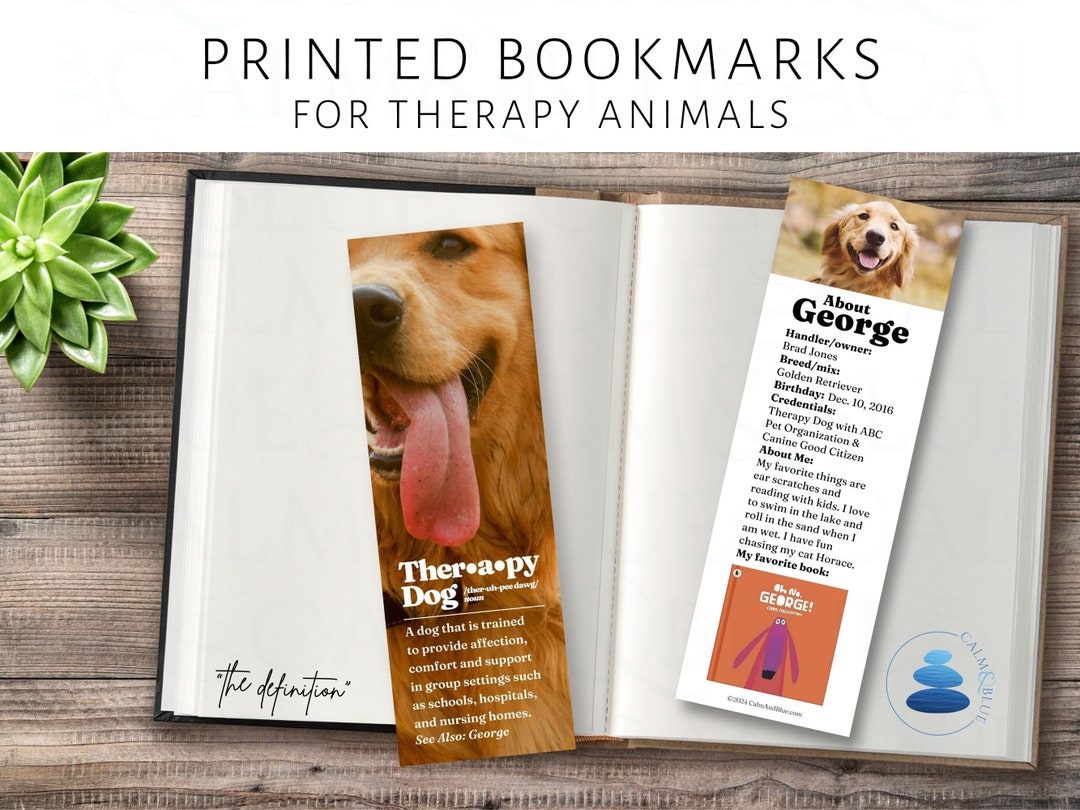Custom Therapy Animal Bookmark: Definition, Personalized Pet Photos ...