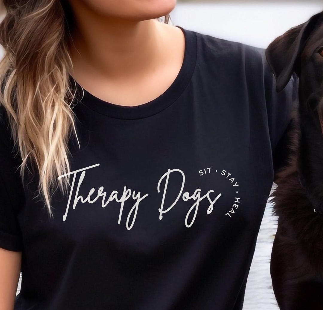 Therapy Dog T-shirt: Minimalist 'sit Stay Heal' Design - Etsy