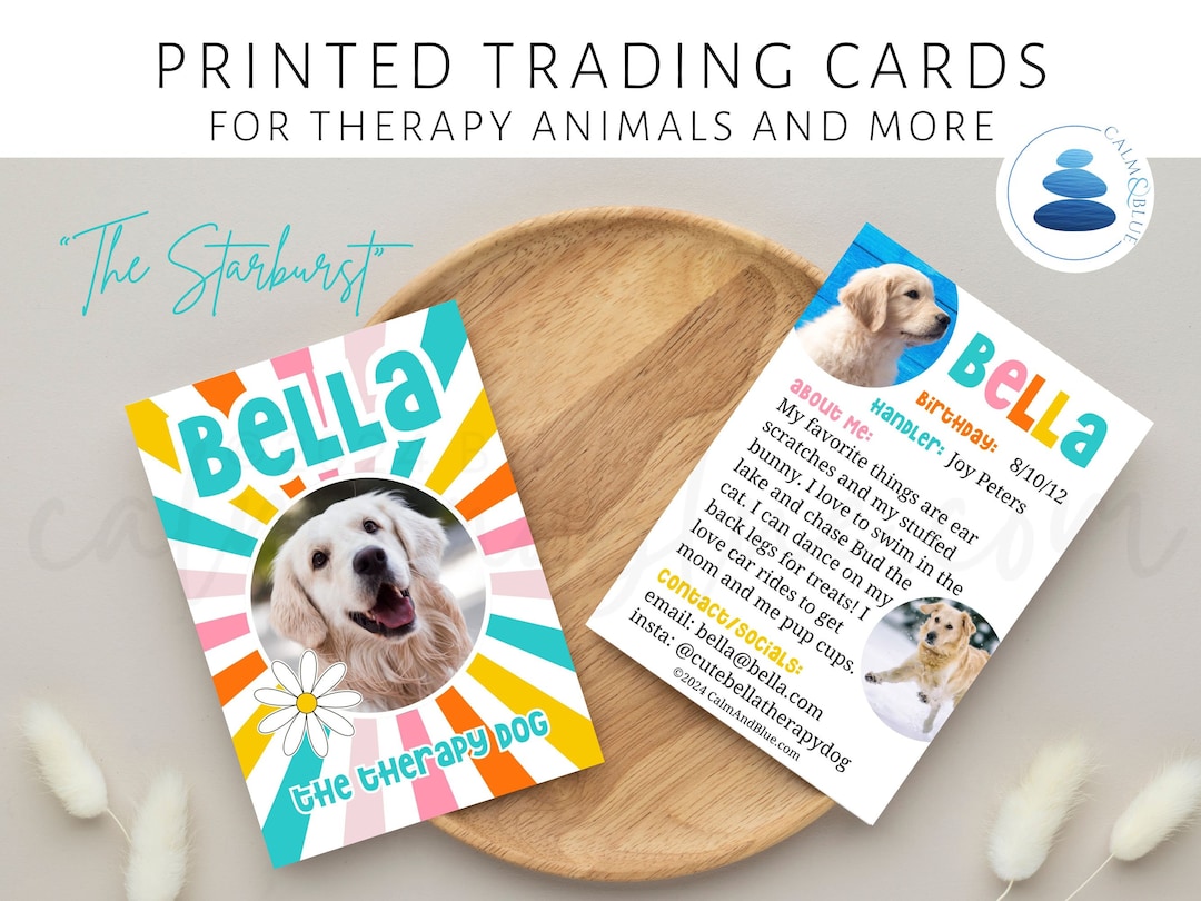 Therapy Animal Trading Cards, Starburst Custom Made Therapy Dog ...
