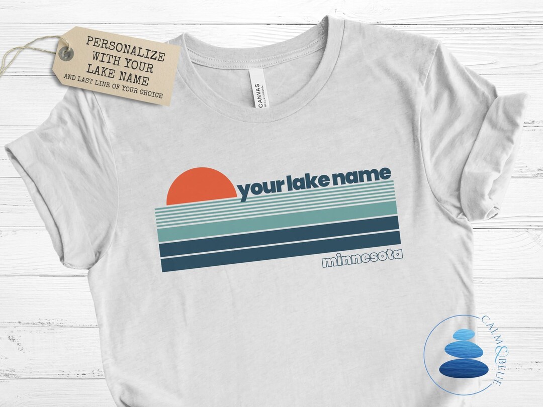 Lake Life Shirts Custom Retro Lines Lake Tshirts Family Friends T-shirt ...