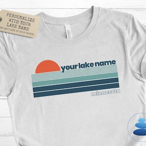 Lake Life Shirts Custom Retro Lines Lake Tshirts Family Friends T-shirt ...