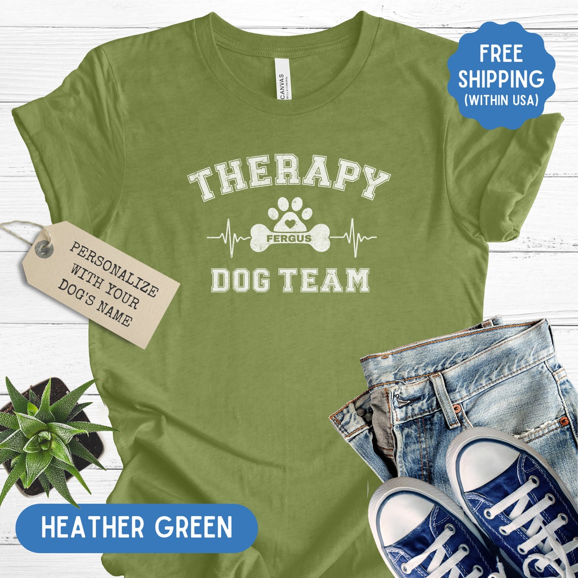 Therapy Dog Shirt Therapy Dog Team T-shirt Personalized - Etsy