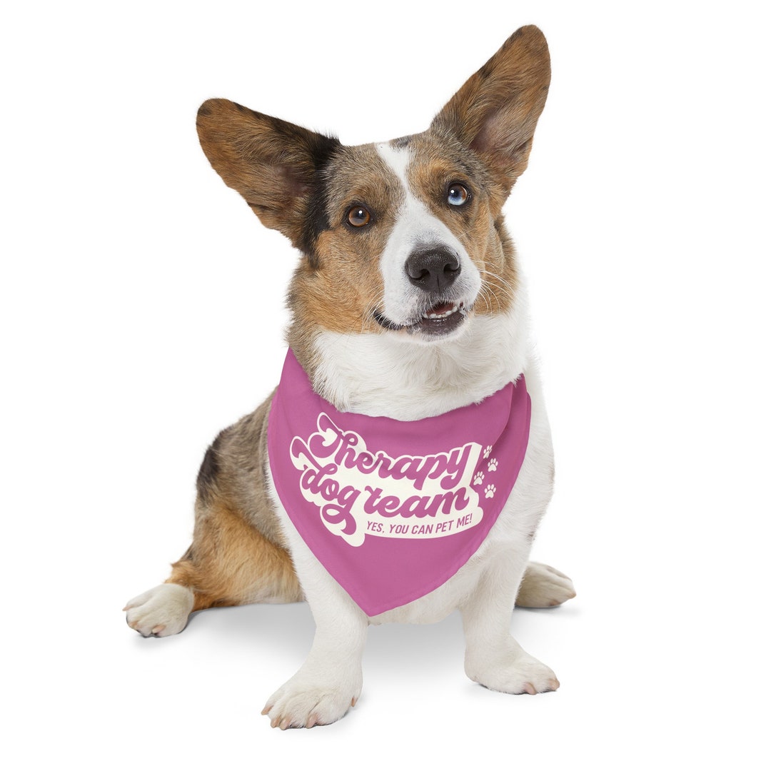 Therapy Dog Team Bandana, "yes Pet Me" Personalized Dog Name Gift, Pet ...